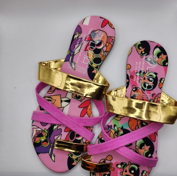 Shoes | Size 7 Pink Sandals Nostalgic Charm Look Powerpuff Girls | Poshmark